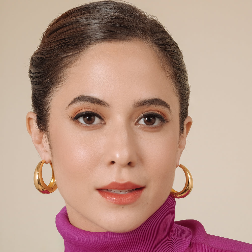 Seek Shine Les Biggie Hoop Earrings (18K Gold Brass)