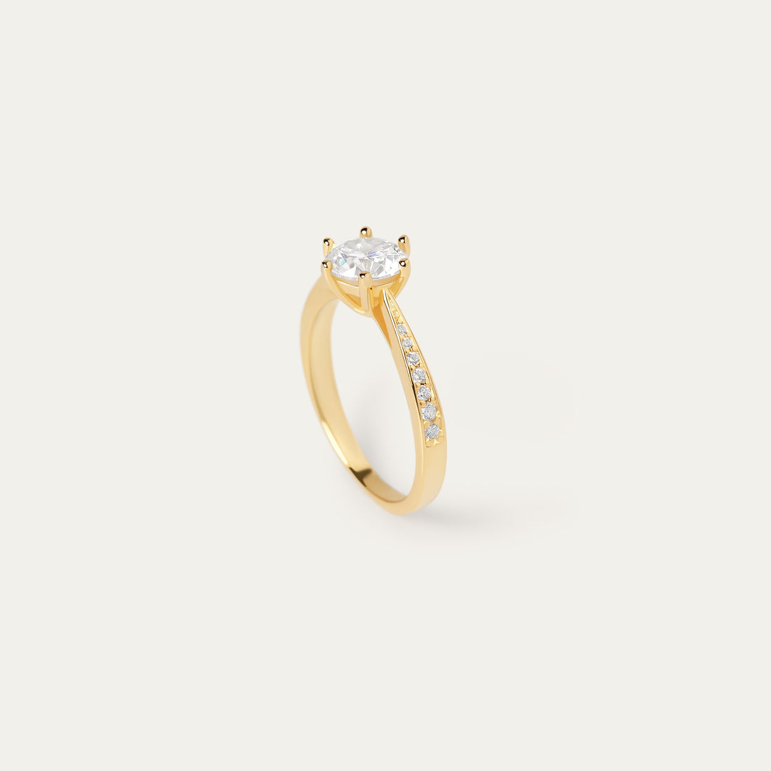 Seek Shine Shar 1.0ct Moissanite Ring (18K Gold Vermeil, Size 10)
