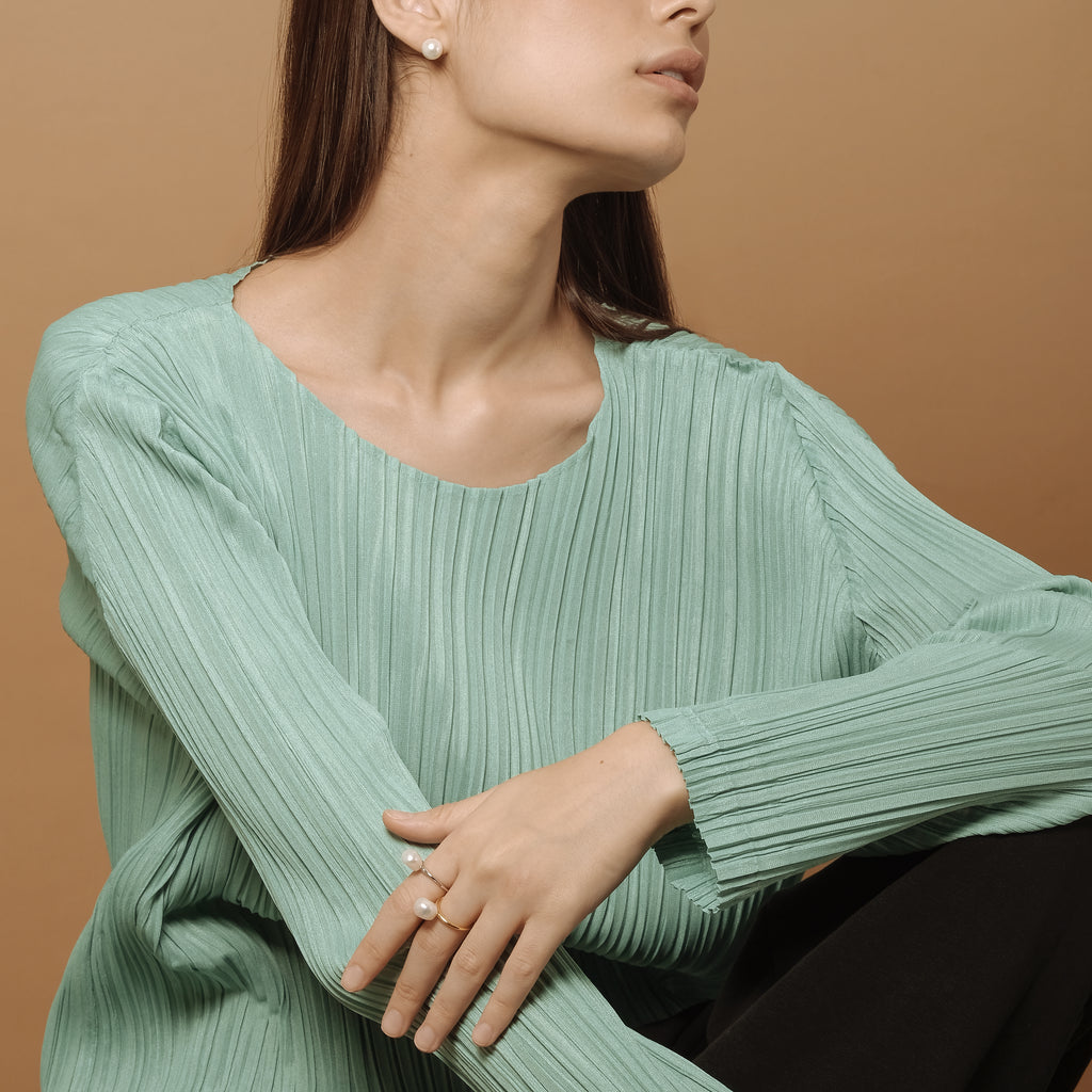 Seek Shine Tali Pearl Ring (925 Sterling Silver, Size 7)