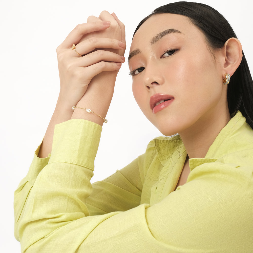 Seek Shine Trini CZ Earrings (18K Gold Stainless Steel)